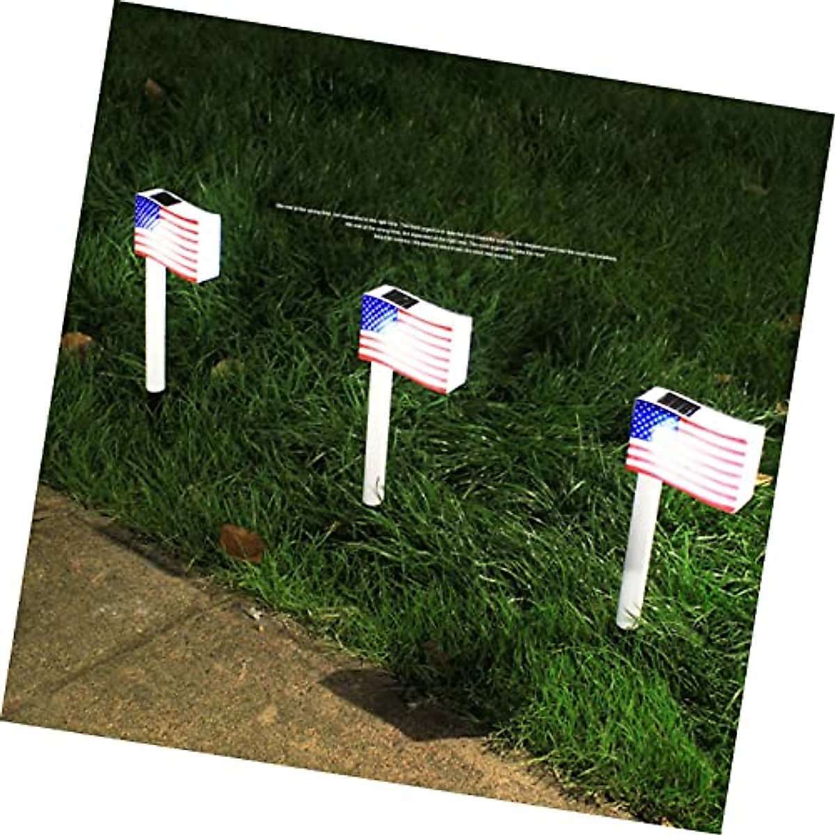 NOLITOY 2pcs Garden Night Lights Backyard Flag US Solar Decor for Patriots Patriotic Pin Patio Day Gift Lamp Supplies Accent Stake Outdoor Lawn Veteran Cemetery Spotlights