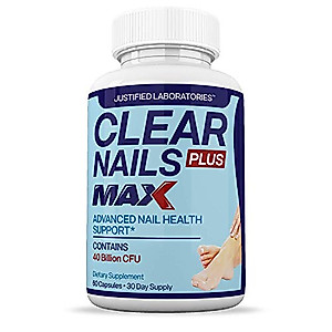 Clear Nails Plus Max Pills 40 Billion CFU Probiotic Supports Strong Healthy Natural Clear Nails 60 Capsules