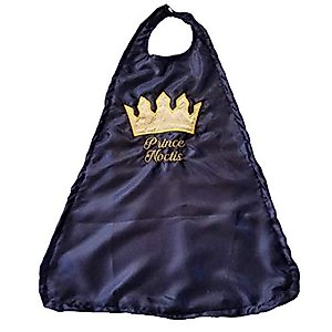 1st 2nd Birthday Satin Prince OR King Crown Cape black and gold