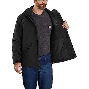 Carhartt mens Storm Defender Loose Fit Heavyweight Jacket Work Utility Outerwear, Black, Large US