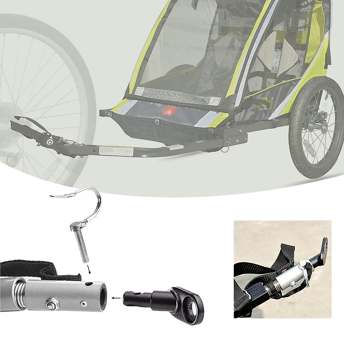 VideoPUP Bike Trailer Coupler,Bicycle Trailer Tow Attachment Cargo Hitch Coupler Mount Adapter for Child/Pet/Cargo (2 Packs)