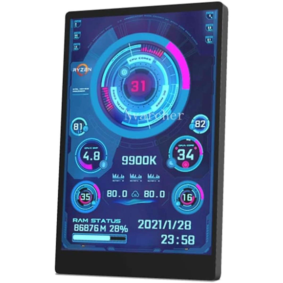 3.5 Inch IPS USB Mini Screen AIDA64 PC CPU RAM HDD Data Monitor Computer Temperature Display Type-C Sub Screen