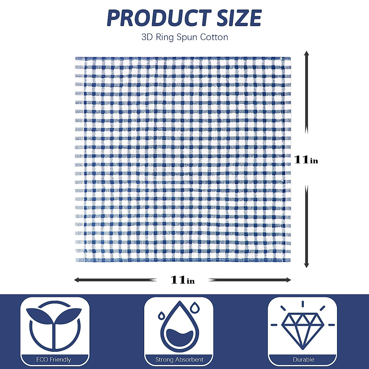 Nialnant 8 Pack Dish Cloths for Washing Dishes,Super Soft and Absorbent Kitchen Dish Rags,Terry Cleaning Cloth-11 x 11In