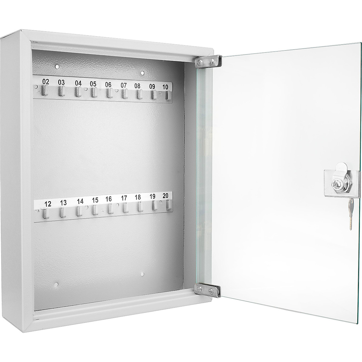 Barska CB12952 Key Lock 20 Position Key Cabinet with Glass Door Grey