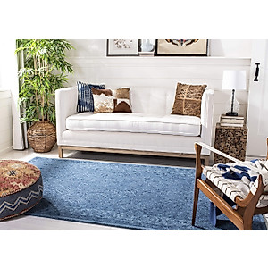 SAFAVIEH Dip Dye Collection Area Rug - 8' x 10', Navy Blue, Handmade Wool, Ideal for High Traffic Areas in Living Room, Bedroom (DDY151N)