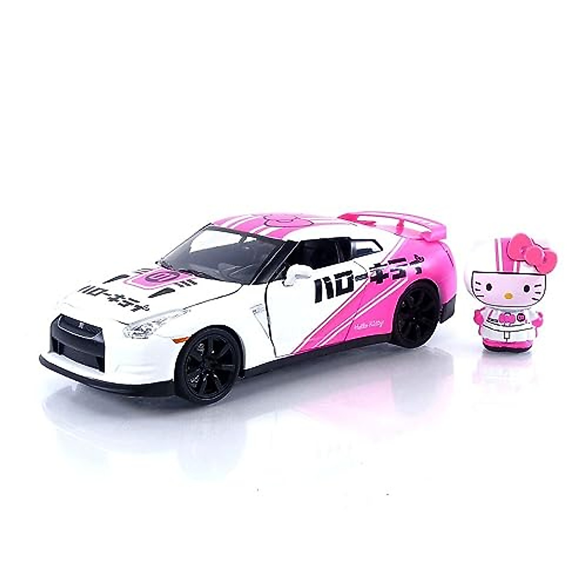 Jada Toys Toyko Speed 1:24 2009 Nissan GT-R R35 Die-cast Car & Hello Kitty Racing Figure, Toys for Kids and Adults
