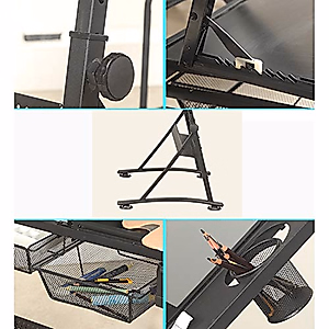 EESHHA Drawing Table Drafting Table with Storage, Height Adjustable Tiltable Art Desk, Glass Panel Drawing Desk, for Work Study Painting Craft Table