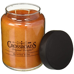Crossroads Butter Rum Scented 2-Wick Candle, 26 Ounce