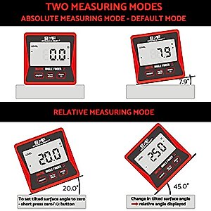 S&F STEAD & FAST Digital Angle Finder Gauge Magnetic Protractor Inclinometer Table Saw Angle Gauge Level Cube with Magnetic Base for Woodworking, Carpentry, Construction