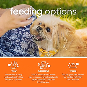 smallbatch Pets Freeze-Dried Super Booster Chicken Bites for Dogs & Cats, 18 oz, Made in The USA, Humanely Raised Single Protein Source, Topper & Treat, with Organic Vegetables and Probiotics