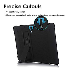 HLWQ Case for MEBERRY M7 Tablet 10 Inch/AOYODKG A22 10/Pavoma 10 G3/Llltrade 10, Anti-Slip Soft Silicone Case with Stand (Black)