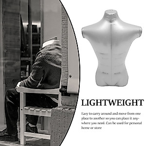 Inflatable Male Mannequin Half Body Torso Shirt Form Display Model Sewing Dress Form for Clothes Display Dressmaker Mannequin