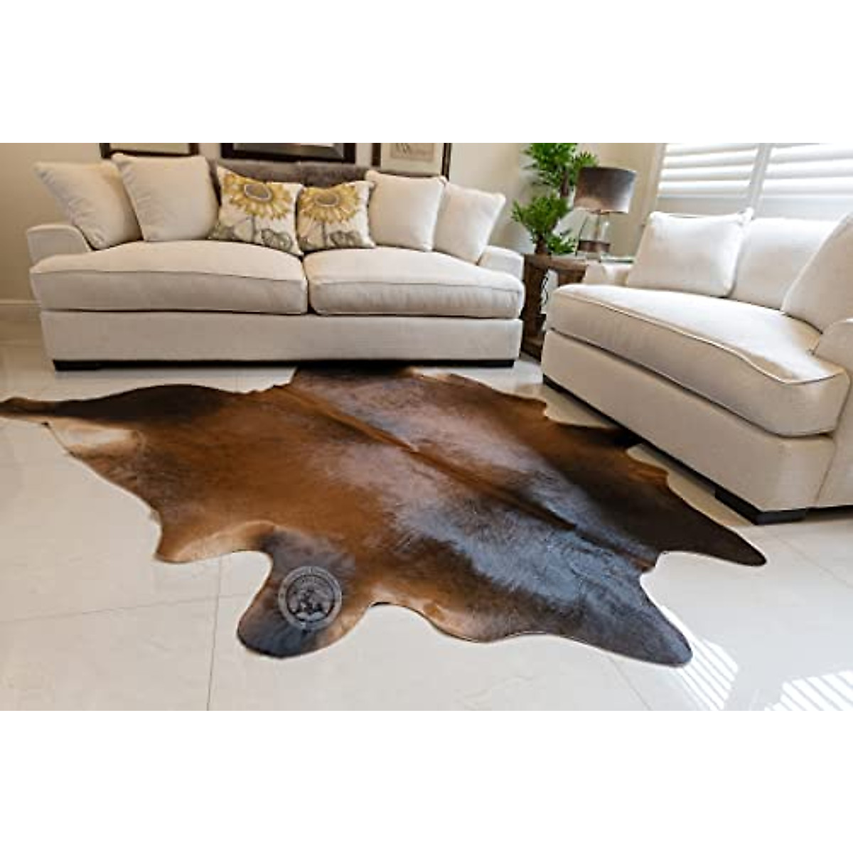 Sunshine Cowhides Genuine Mahogany Brown Cowhide Rug XL 6 x 7-8 ft. 180 x 240 cm