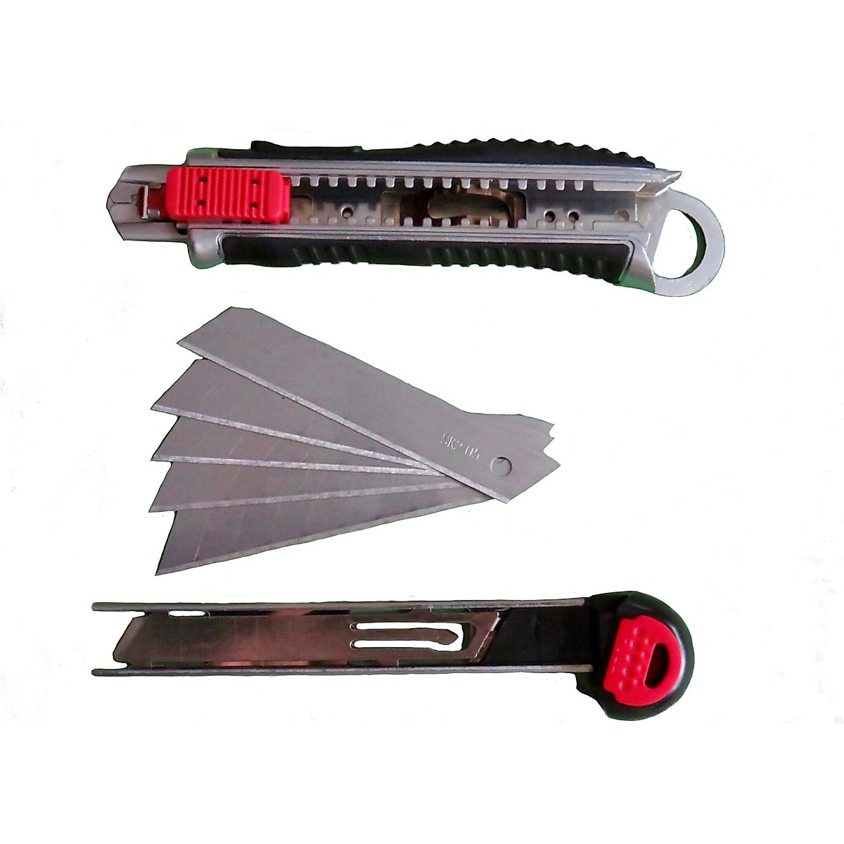 Smithline Heavy-Duty Professional Grade 18mm (3/4 inch) Utility Knife Retractable Razor, Box Cutter, Snap-Off SK2 Blades