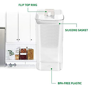 DRAGONN 10 Piece Airtight Food Storage Container Set with Labels, Pantry Organization and Storage, Keeps Food Fresh, Big Sizes Included, Durable, BPA Free Containers, DN-KW-FS10