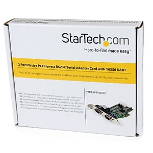 StarTech.com 2-Port PCI Express RS232 Serial Adapter Card, PCIe to Dual Serial DB9, Windows/Linux, TAA - Replaced by PEX2S553
