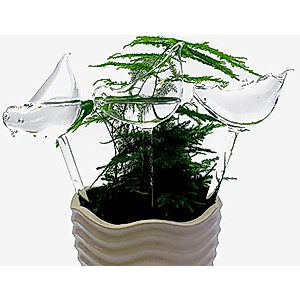 Adabocute Bird Shaped Plant Watering Globes - Watering Bulbs For Outdoor Plants - Clear Plant Watering Bulbs - 3 Pack Self Watering Planter Insert