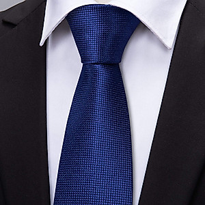 Barry.Wang 8PCS Men Necktie Set Solid Plaid Multicolor Silk Tie Formal Business Wedding Party Christmas Festival