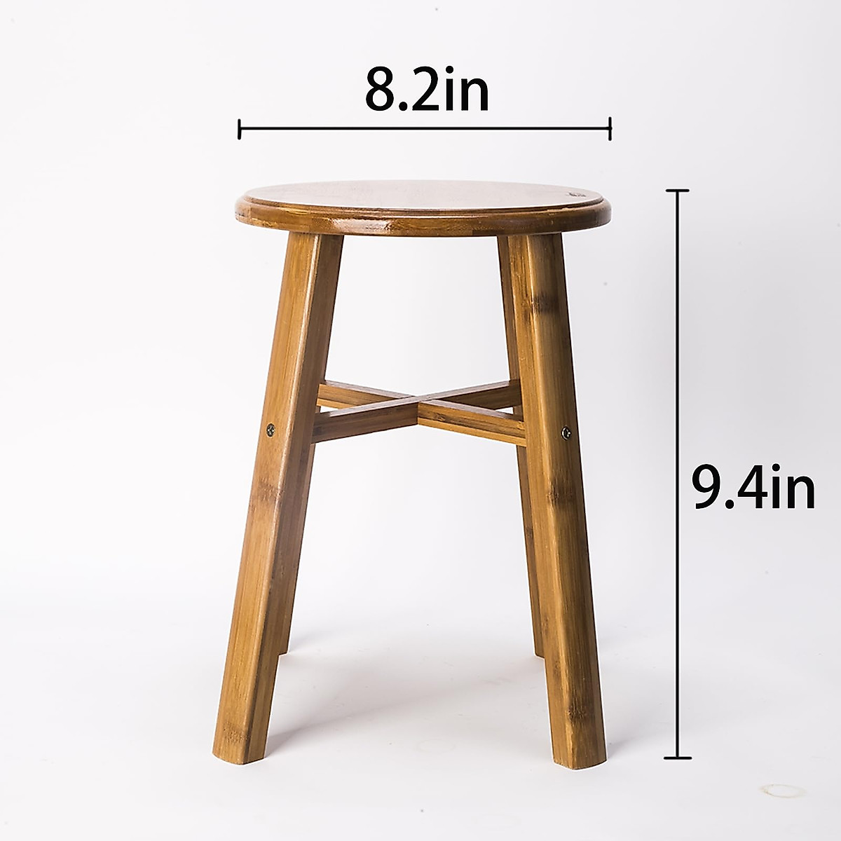XXYOUPIN Little Wood Stool 8.2 Inch Step Stool Bamboo Seat Stool Milking Stool, Anti Slip Small Short Stool for Adults, Shoe Changing, Home,Bedside Small Plant Stand Outdoor Stool(Natural)