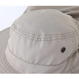 Home Prefer Mens Sun Hat with Neck Flap Quick Dry UV Protection Caps Fishing Hat (Ash Grey)