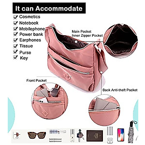 BASICPOWER Crossbody Bag Purse for Women, Multiple Pockets Lightweight Waterproof Shoulder Bags Travel Tote Handbag