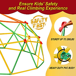 NAQIER Climbing Dome Upgraded 10FT Climber for Kid 3-10 Jungle Gym Monkey Bar Backyard Geometric Support 800LBS Outdoor Play Equipment Toddler Outside Toy