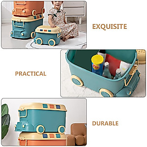 Garneck Plastic Storage Bins Kids Snack Container Toy Box Train Shaped Toy Storage Bin Toy Chest Kids Storage Organizer for Organizing Toys Blankets Books Games Toddler Snack Containers Toddler Toys