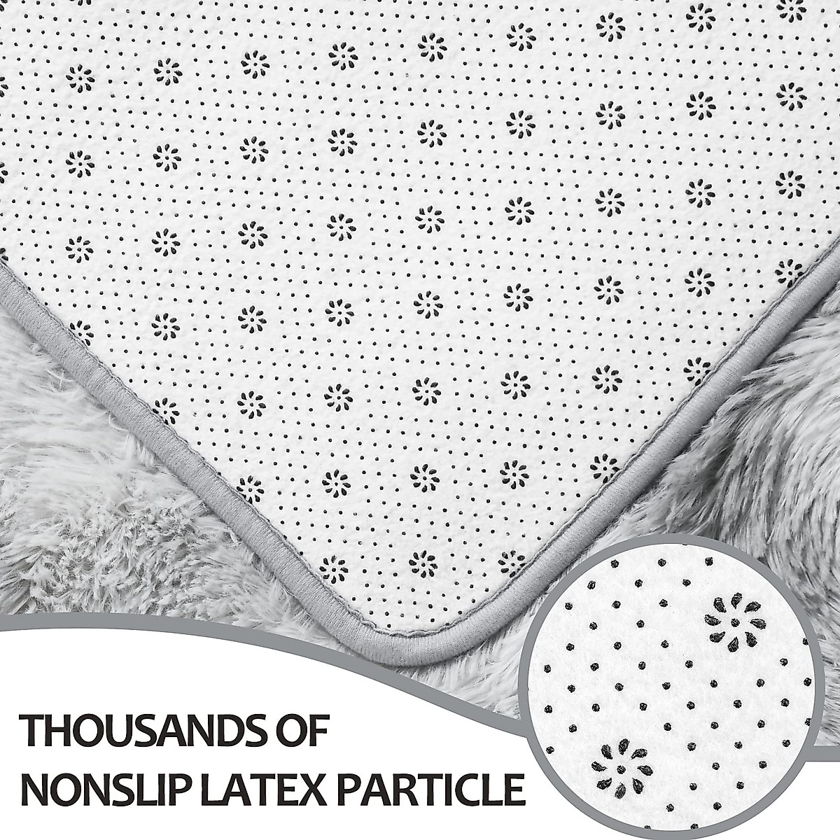 Hutha 6x9 Large Area Rugs for Living Room, Super Soft Fluffy Modern Bedroom Rug, Tie-Dyed Light Grey Indoor Shag Fuzzy Carpets for Girls Kids Nursery Room Home Decor