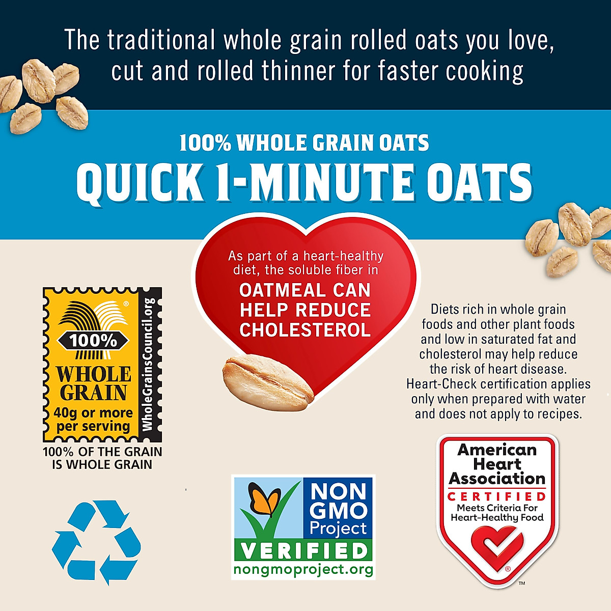 Quaker Old Fashioned Rolled Oats, Non GMO Project Verified, Two 64oz Bags in Box, 90 Servings, 4 Pound (Pack of 2)