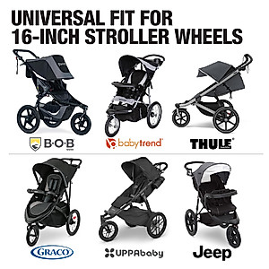 Two 16" x 1.75 Rear and One 12.5" x 2.25 Front Wheel Replacement Tires for Jogging Strollers - The Perfect BOB Stroller Tire Replacement Set by Steerling Tire Co. (3-Pack)