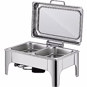 Chafing Dishes Food Warmers, Buffet Server Hot Trays in Stainless Steel, Electric Plate Warmer for Catering Buffet, Hot Plates for Keeping Food Warm (9l 1/2size)