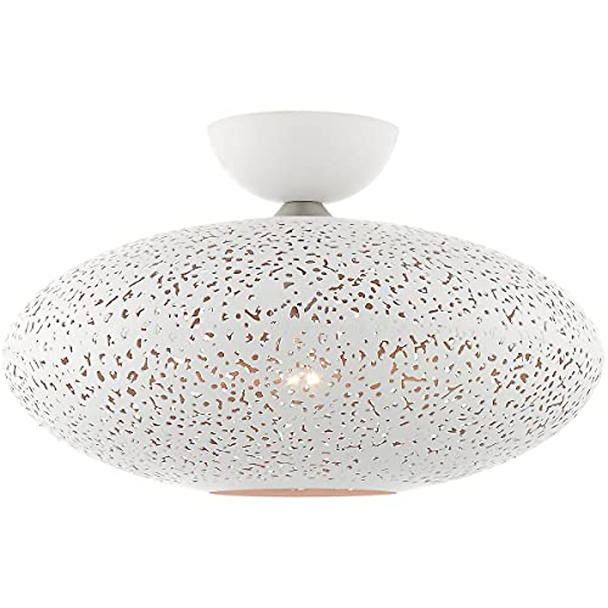 Livex Lighting 49183-03 1 Light White Semi Flush Mount