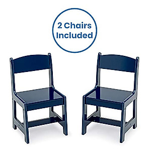 Delta Children MySize Kids Wood Table and Chair Set (2 Chairs Included) - Ideal for Arts & Crafts, Snack Time, Homeschooling, Homework & More - Greenguard Gold Certified, Deep Blue