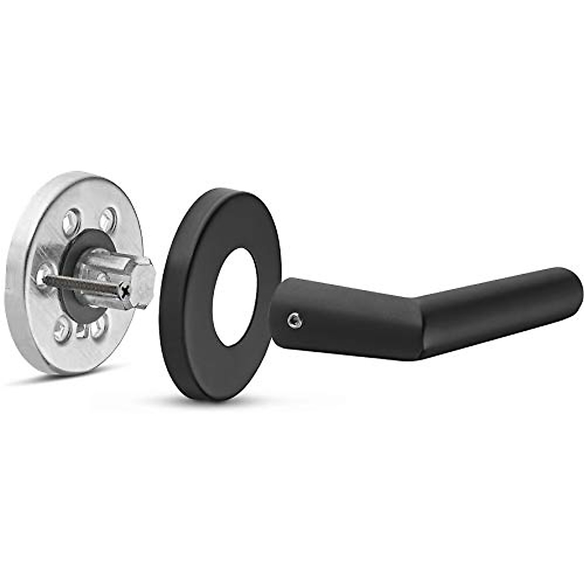 Berlin Modisch Privacy Lever Door Handle Sleek Round Easy to Open Locking Lever Set [for Bedroom or Bathroom] Reversible for Right & Left Sided Doors Heavy Duty - Iron Black Finish