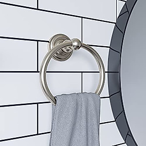 Design House 538355 Calisto Bathroom Accessory Wall Mounted Towel Ring, Satin Nickel Finish, One Size