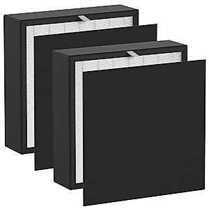 Ontheone BF35 Silver Carbon HEPA Filter Replacement Compatible with A-len BreatheSmart Classic BF35 Air Cleaner Purifier, 2 x HEPA Filters + 2 × Carbon Pre-Filters