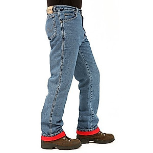 Wrangler mens Rugged Wear Woodland Thermal jeans, Stonewashed Denim, 32W x 30L US