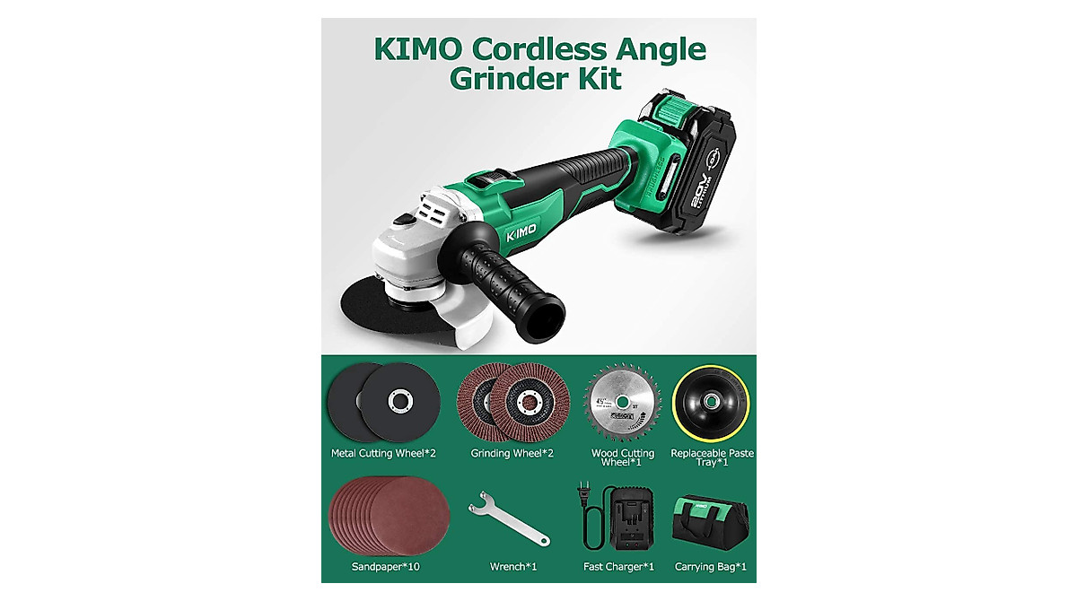 KIMO Cordless Grinder: 9000 RPM for Metal & Wood