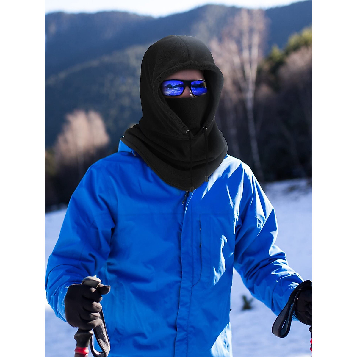 3 Pieces Camo Balaclava Face Mask Hunting Face Mask Balaclava Hats for Outdoor Sports (Drawstring Style, Large)