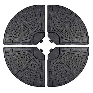 EliteShade USA 4PCS 160 LB Fan Shaped Water or Sand Filled Umbrella Base Stand for Cantilever Offset Patio Market Umbrella with Carry Handles (Black)
