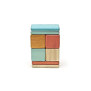 8 Piece Tegu Pocket Pouch Magnetic Wooden Block Set, Sunset