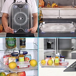 Lazy Susan Organizer for Refrigerator,Rotate Fridge Organizers and Storage,Lazy Susan Turntable for Fridge, Cabinet, Pantry,Table, Kitchen, Countertop(15.7''x 11.8'',Clear)