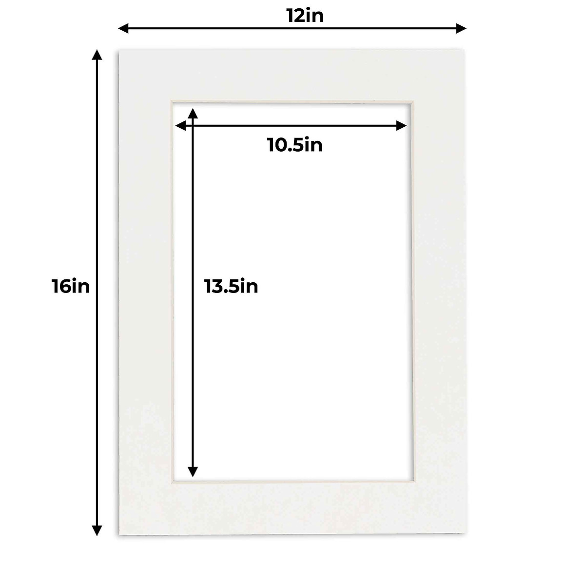 11x14 Mat for 12x16 Frame - Precut Mat Board Acid-Free Textured White 11x14 Photo Matte For a 12x16 Picture Frame, Premium Matboard for Family Photos, Show Kits, Art, Picture Framing, Pack of 1 Mat