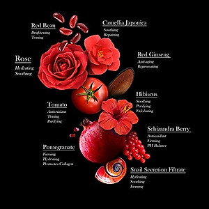 Double Dare Snail Deep Hydrating Facial Mask with 8 Red Ingredients, Firming, Antioxidant and Repair Formula (5 Pieces)