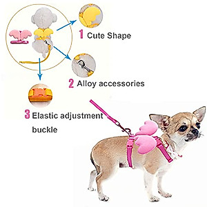 ROZJOVU Rabbit Harness and Leash, Adjustable Bunny Harness, Cute Bunny Collar Leash for Jogging Pet Bunny Supplies Accessories Harness and Leash Set for Adult Guinea Pig,Ferret,Small Pet Animals