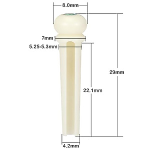 Blisstime 6pcs Guitar Bone Bridge Pins Replacement Parts with Abalone Dot
