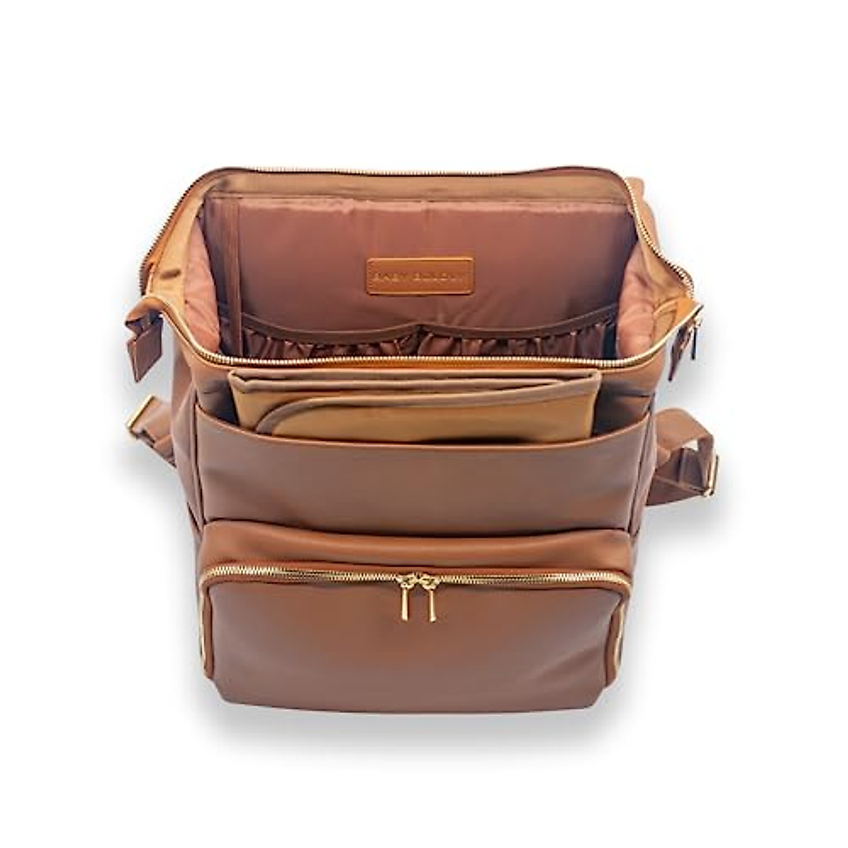 Diaper Bag Backpack for Mom Vegan Leather Diaper Bag with Changing Pad and Cosmetic Pouch, Durable Diaper Bag Backpack (Bourbon)