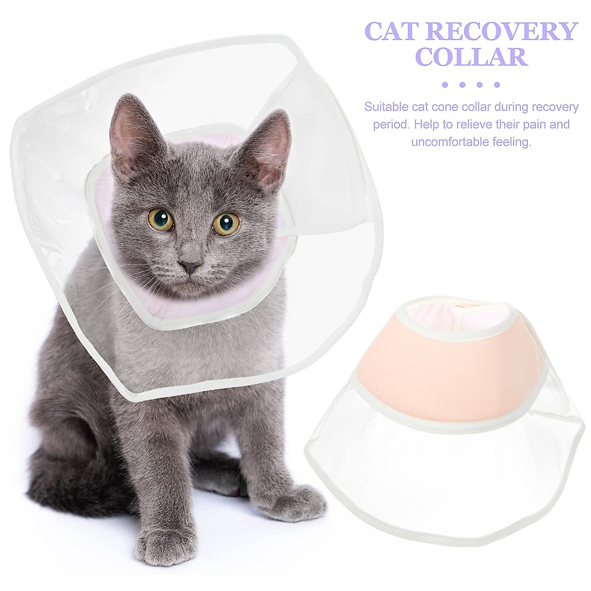 POPETPOP Compound Cone Collar Cat Neck Circle Surgery Recovery Collar Cat Neck Cone Dog Cone Pet Recovery Collar Pet Supply Pet Collars Cat -Licking Collar -Scratch PVC Neck Ring