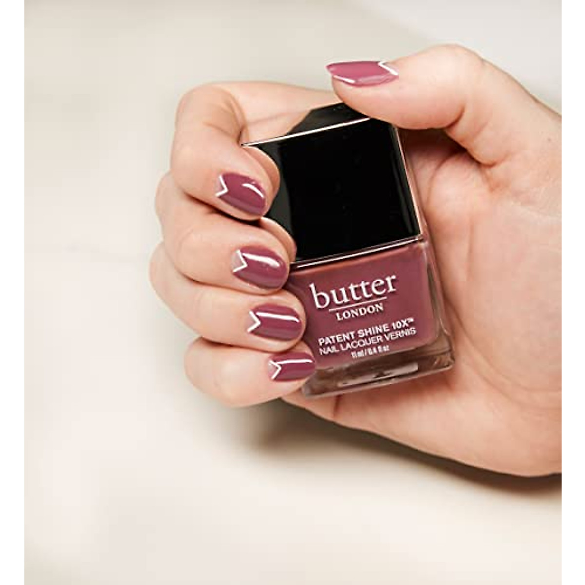 butter LONDON Patent Shine 10X Nail Lacquer, Gel-Like Finish, Chip-Resistant Formula, 10-Free Formula, Cruelty-Free, Polymer Technology, Toff, 0.2 Fl Oz