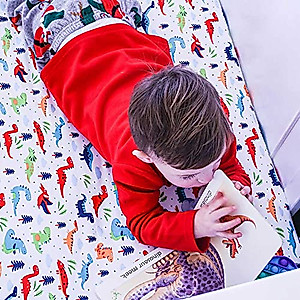 SheetWorld 100% Cotton Interlock Jersey Fitted Oval Crib Sheet, Fits Stokke Sleepi 26 x 47, Dinosaurs, Made in USA